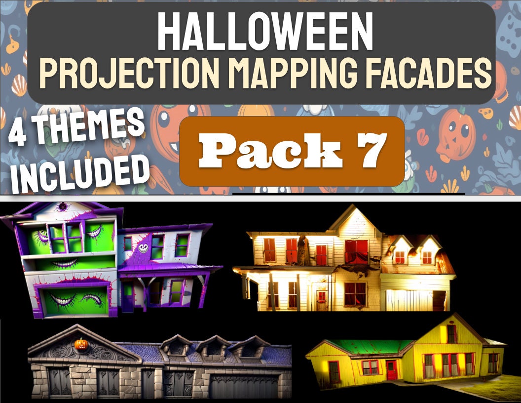 Halloween Projection Mapping Facade Pack! - PACK 7 - Four Themes ...