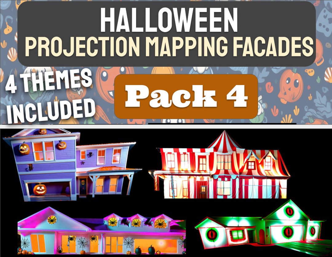 Halloween Projection Mapping Facade Pack! - PACK 4 - Four Themes ...
