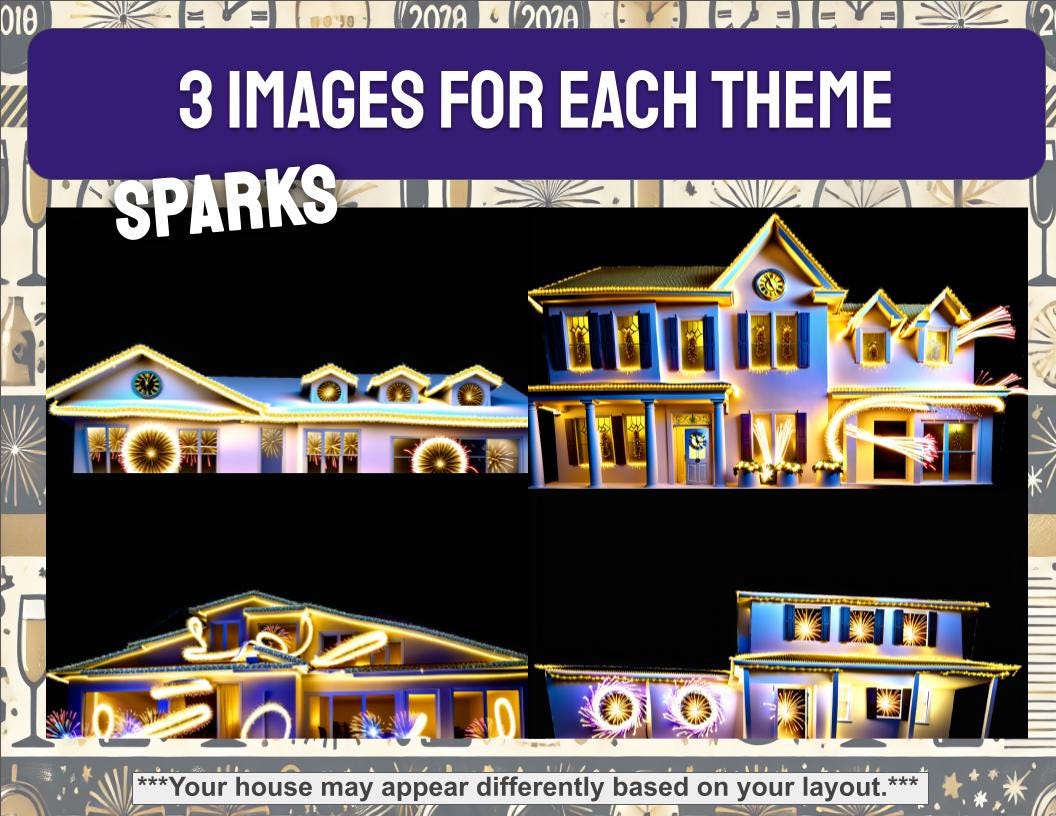 New Year's Eve Projection Mapping Facade Pack – 3 Themes (digital ...
