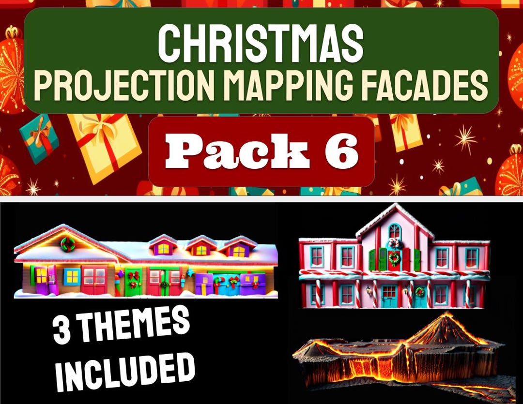 Christmas Projection Mapping Facade Pack! - PACK 6 - Three Themes ...