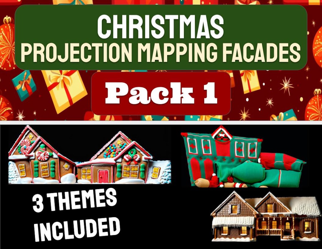 Christmas Projection Mapping Facade Pack! - PACK 1 - Three Themes ...