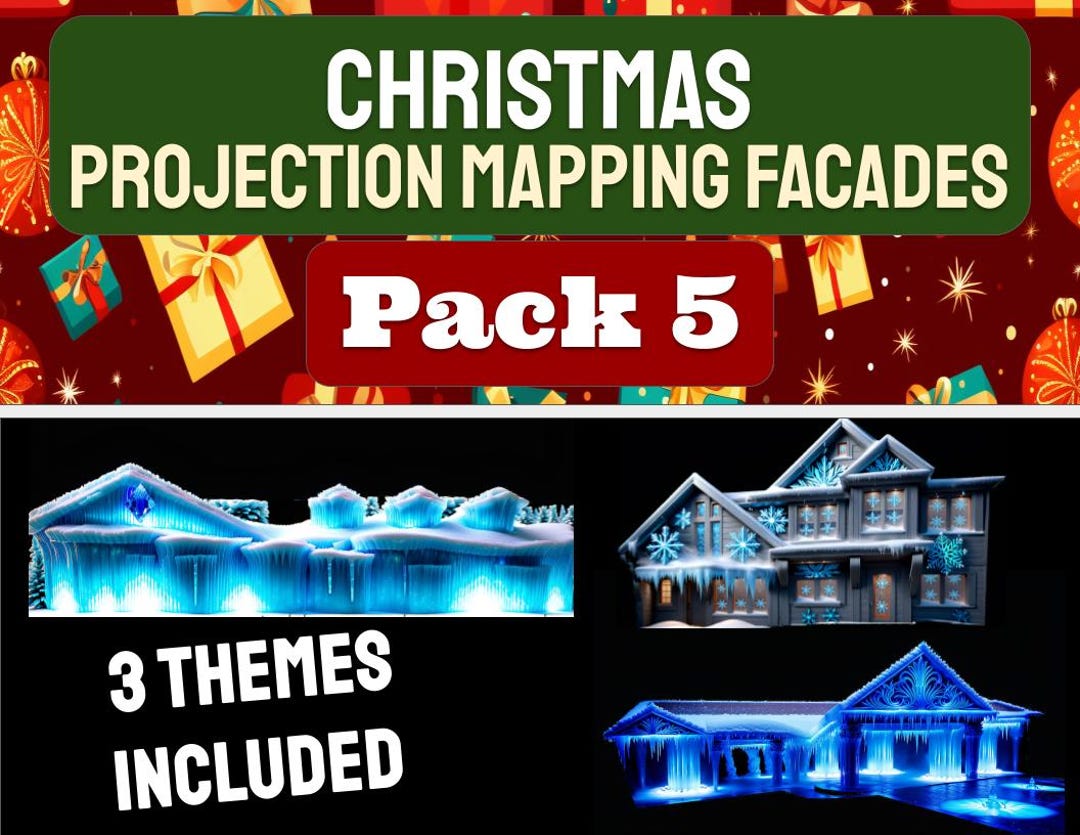 Christmas Projection Mapping Facade Pack! - PACK 5 - Three Themes ...