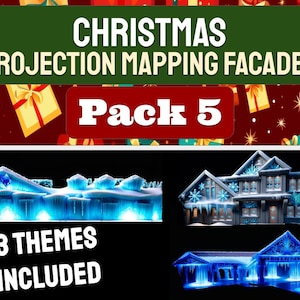 Christmas Projection Mapping Facade Pack! - PACK 5 - Three Themes Created to Fit Your House! - Etsy