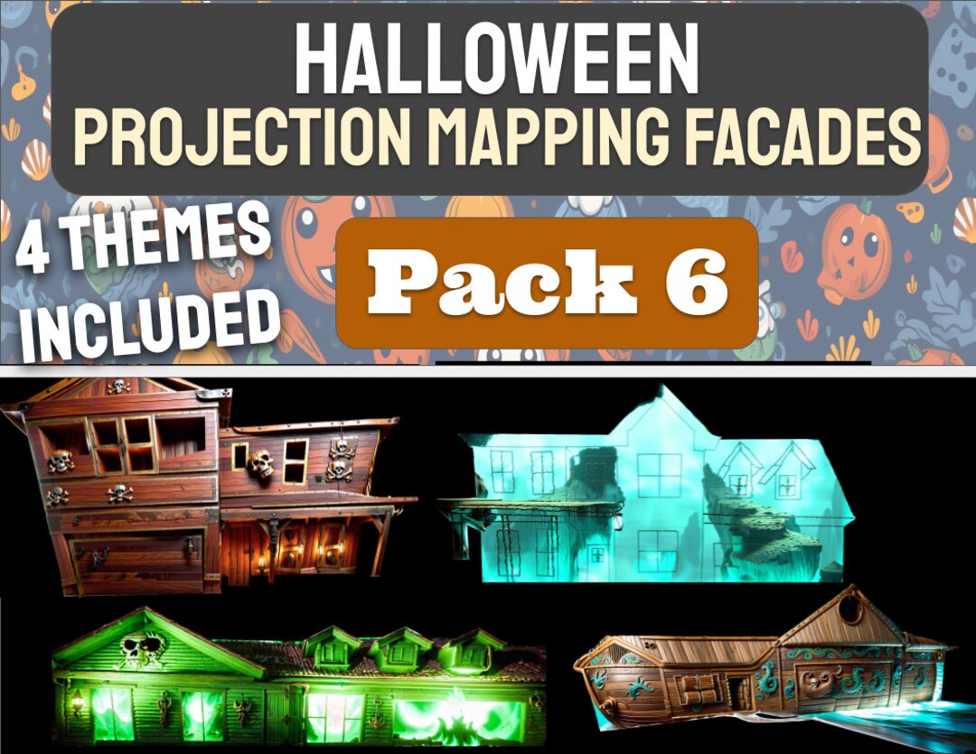 Halloween Projection Mapping Facade Pack! - PACK 6 - Four Themes ...