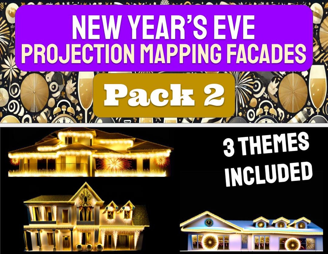 New Year's Eve Projection Mapping Facade Pack – 3 Themes (digital ...