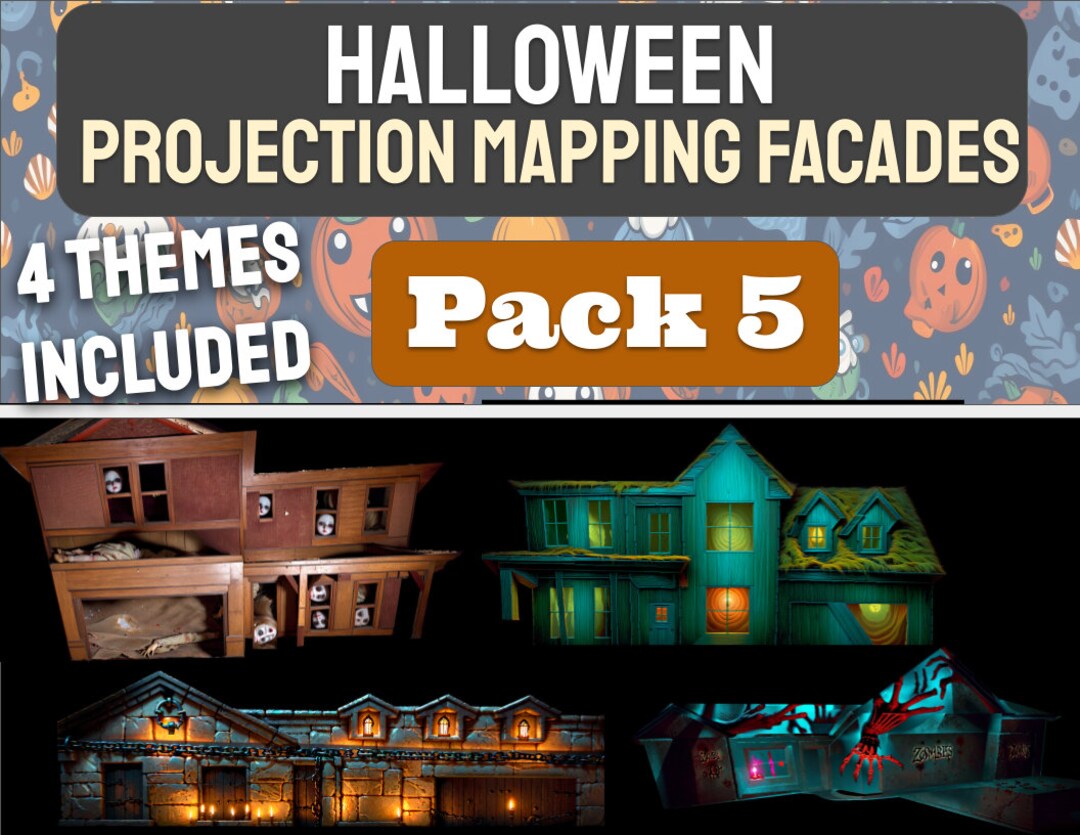 Halloween Projection Mapping Facade Pack! - PACK 5 - Four Themes ...