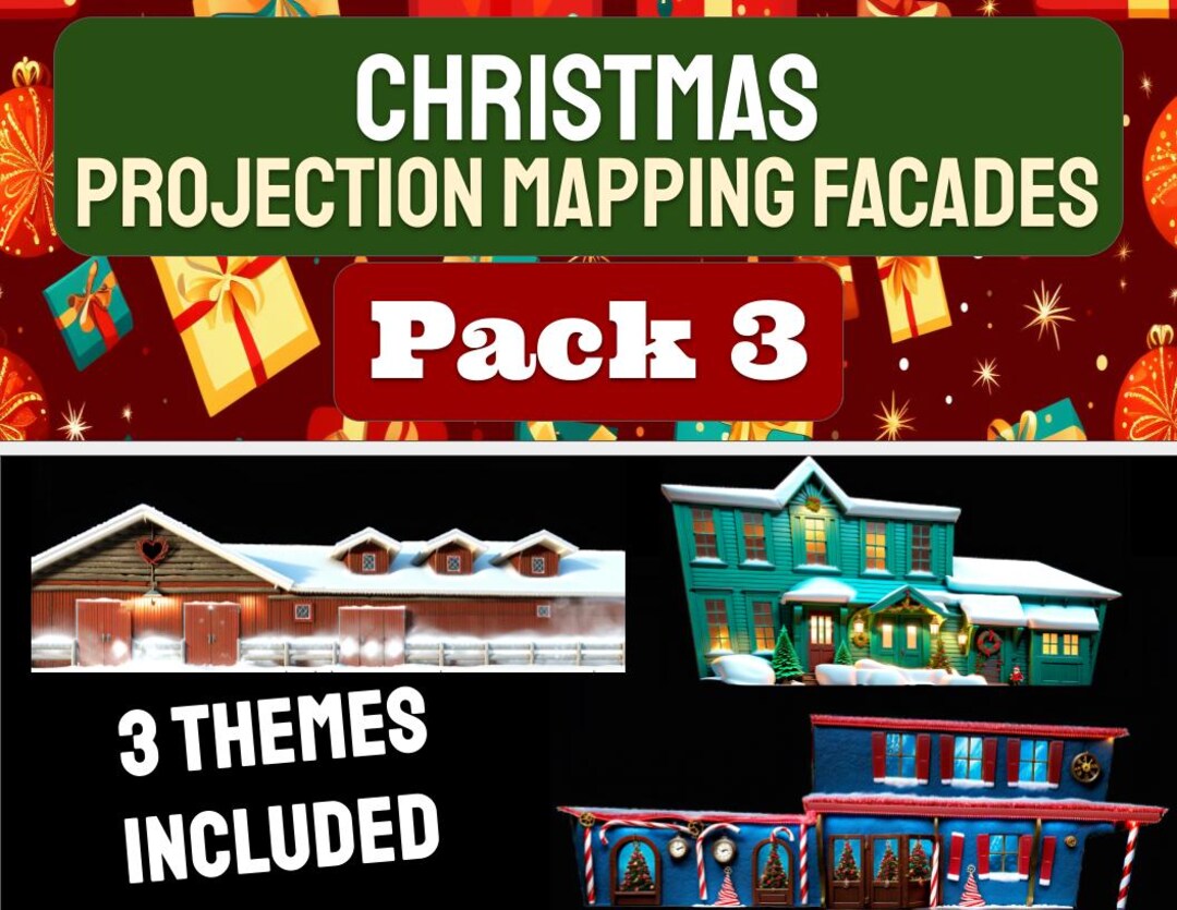 Christmas Projection Mapping Facade Pack! - PACK 3 - Three Themes ...