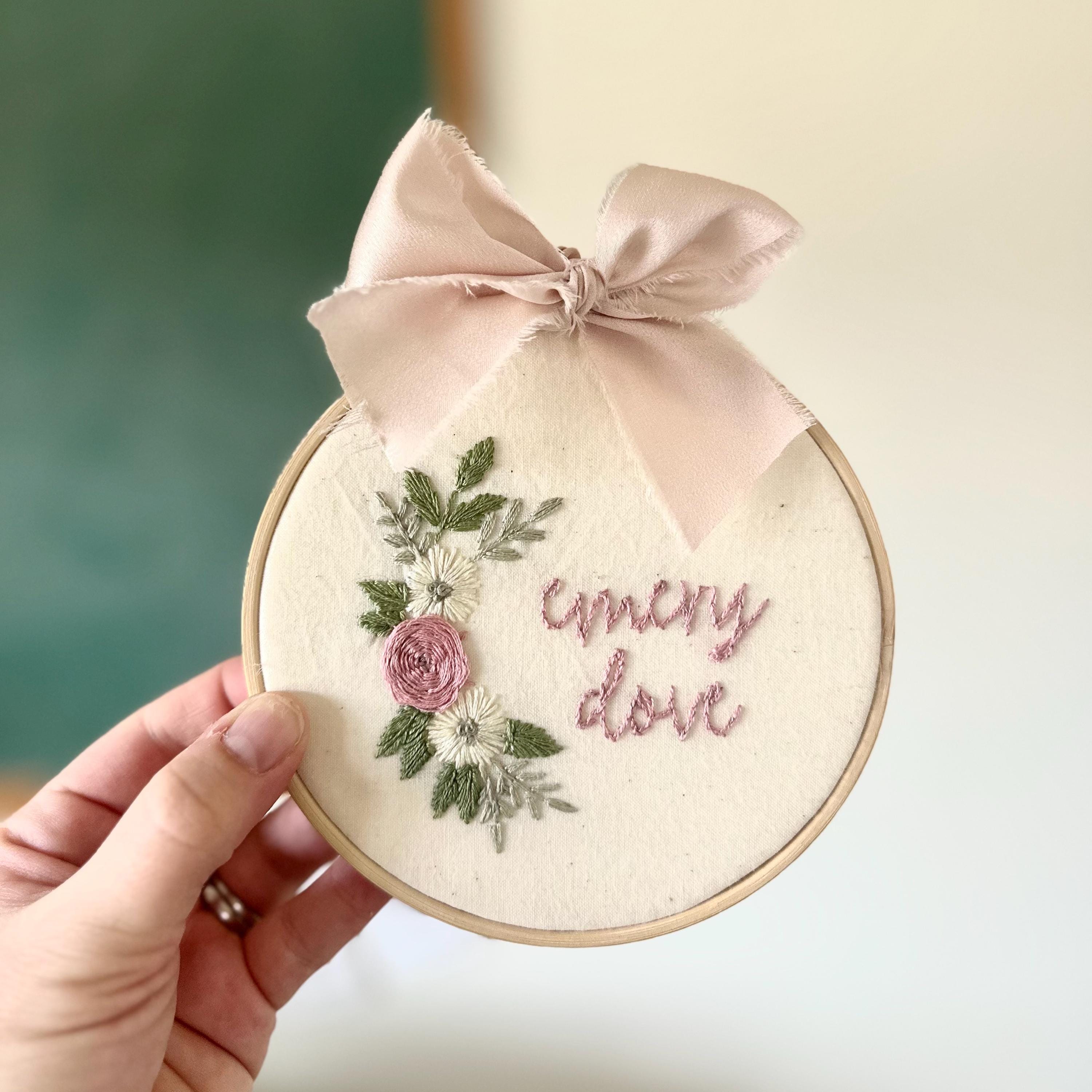 Personalized Hand Embroidered Name Hoop, Personalized Embroidery Hoop ...