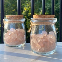 Rose Quartz Crystal Chip Jar – Healing Crystals for Self-love & Calm ...