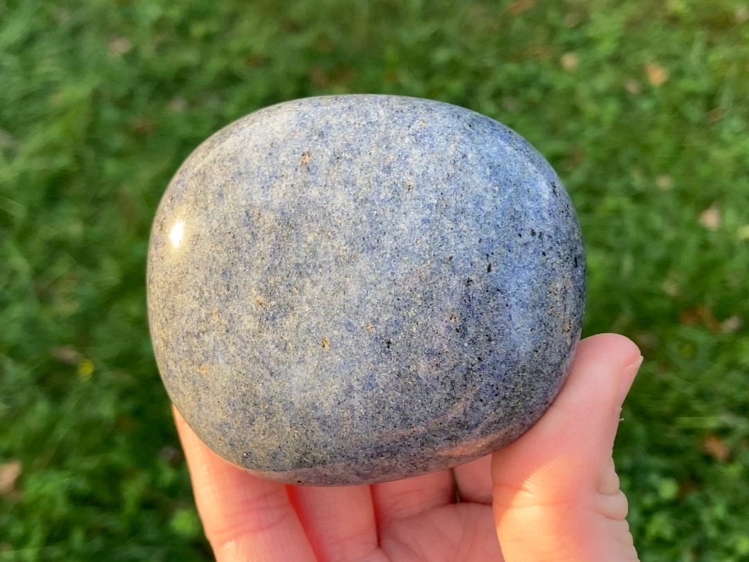 Dumortierite Palm Stone, Rare Blue Quartz, Healing Crystals - Etsy