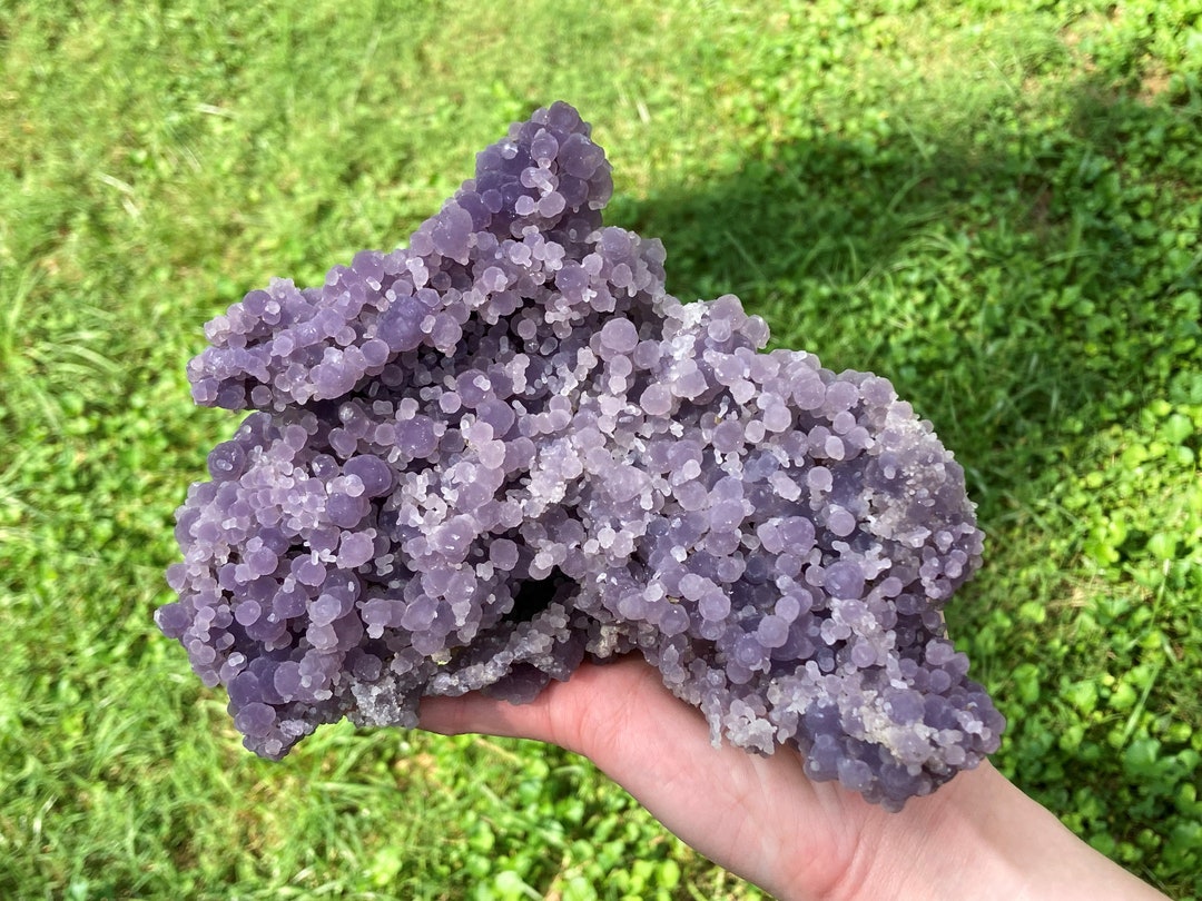 XXL Grape Agate Cluster, Big Statement Piece, Purple Amethyst Stone ...