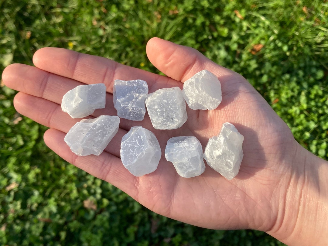 Blue Calcite Rough Stone, Etched, Cubic, Calming, Raw Healing Crystals ...