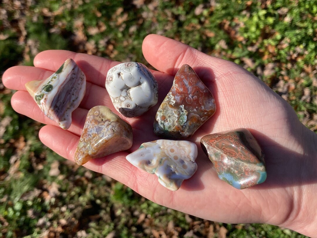 Ocean Jasper Tumble Stone, 8th Vein Orbicular Crystals, You Choose - Etsy