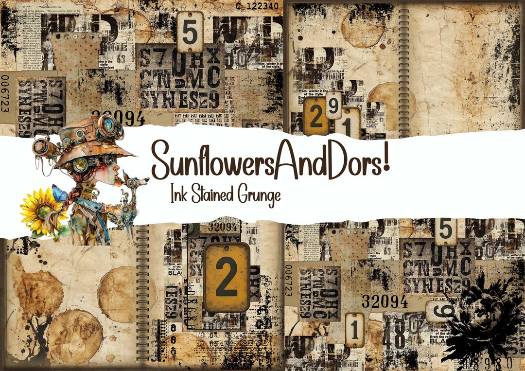 Ink Stained Grunge [SAD 0126 01] Digital Kit - Etsy