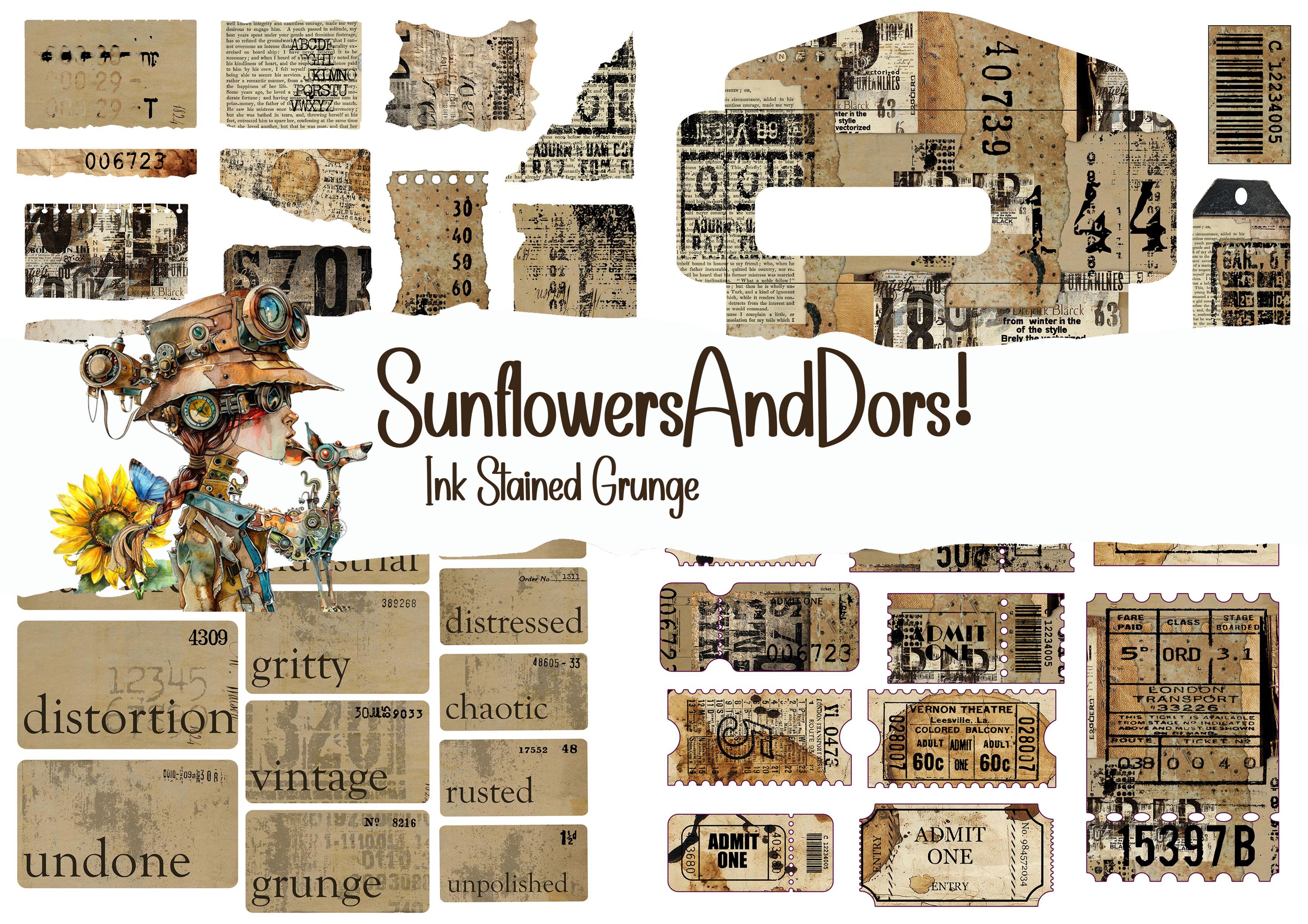 Ink Stained Grunge [SAD 0126 01] Digital Kit - Etsy