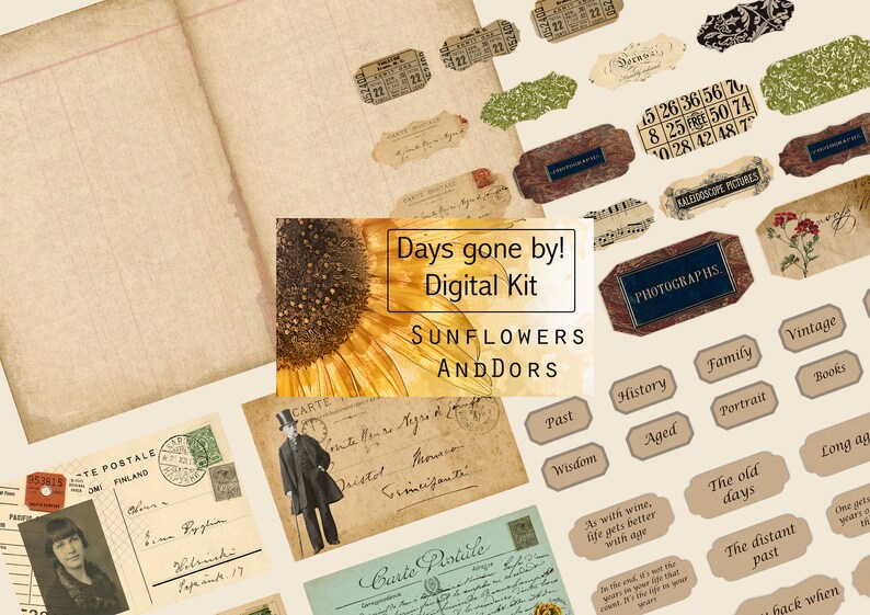 Days Gone by Digital Kit - Etsy