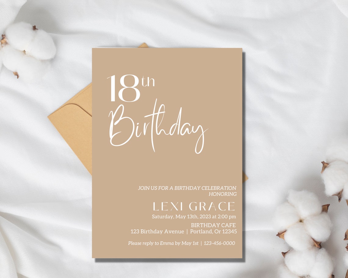 Modern Birthday Party Invitation Template Digital or Printable ...