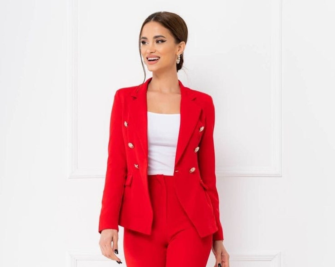 Women Office Wear Two Piece Suit /two Piece Suit/top/womens Suit/womens ...