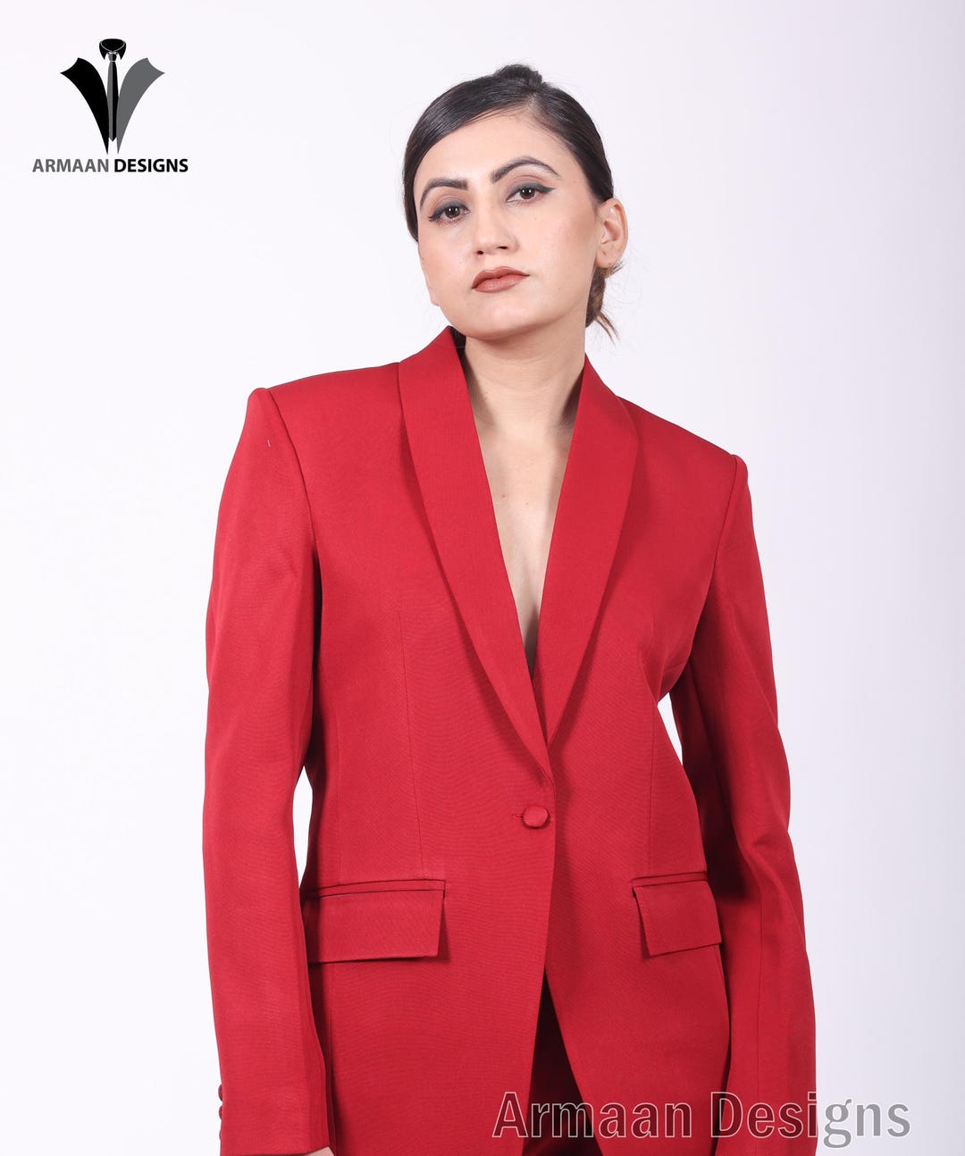 Women Red Suit, Women Red Suits, Red Formal Pantsuit, Red Pants Suit ...