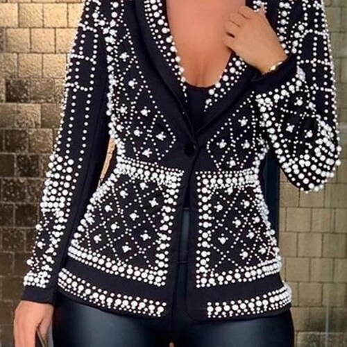 Designer Black Beats Hand Work Blazer. - Etsy