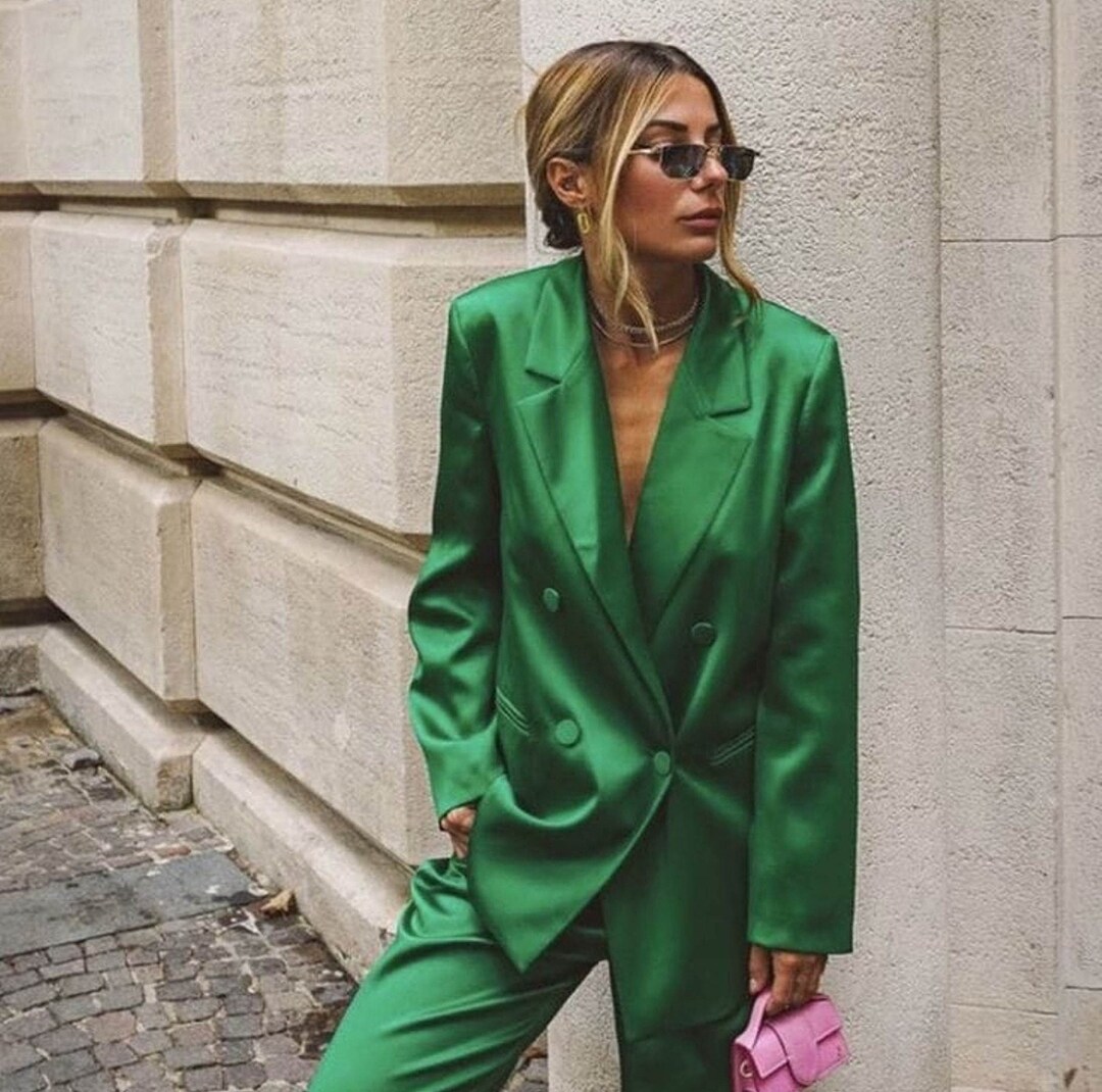 Women Double Breasted Two Piece Suit /two Piece Suit/top/womens Suit ...