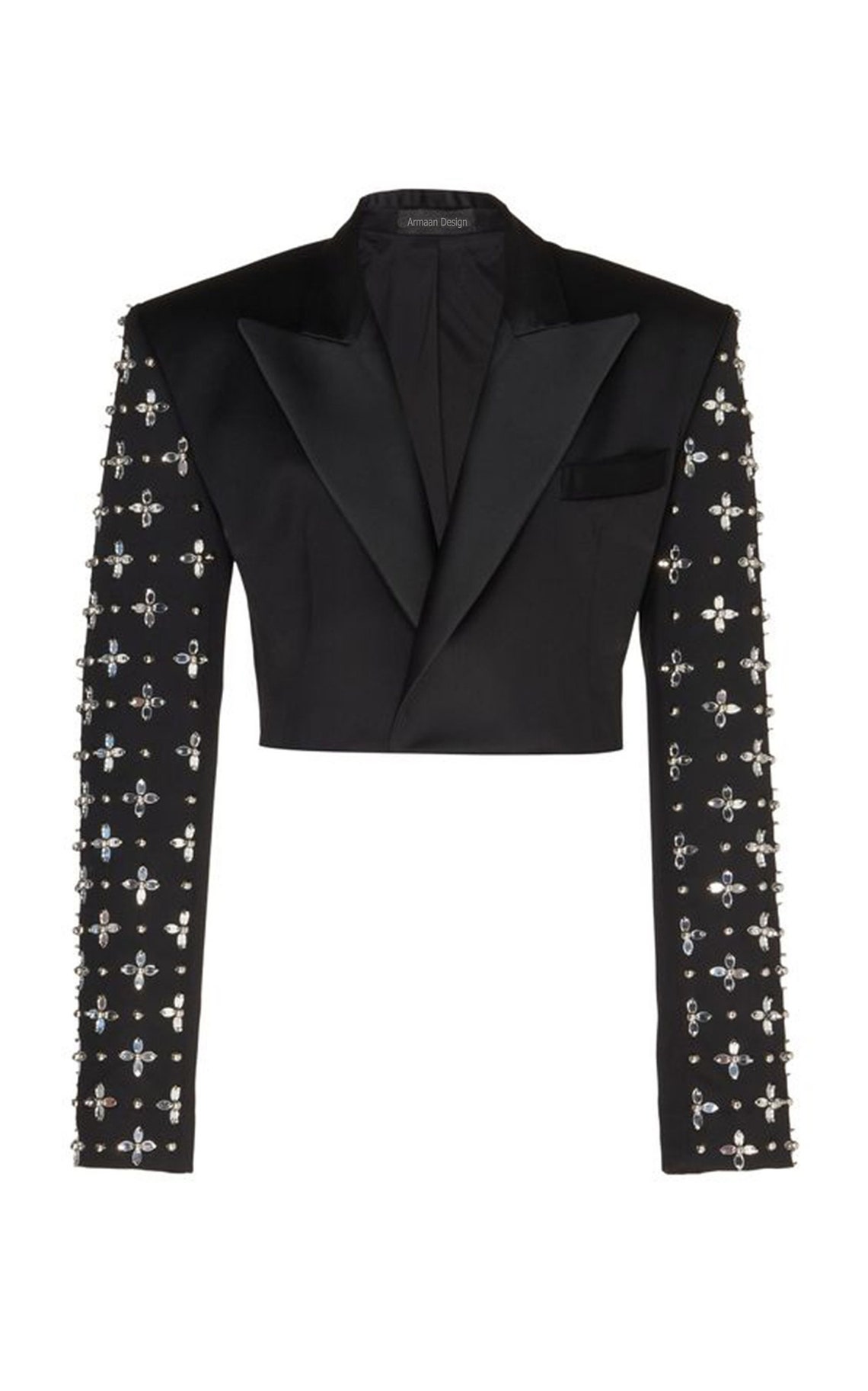 Black Designer Blazer With Bottom in Stone Work for Party and - Etsy