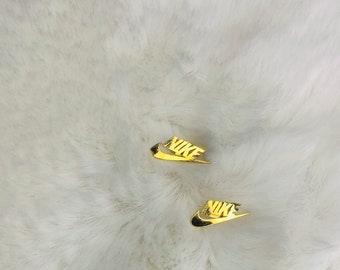 Gold Nike Earrings | Etsy