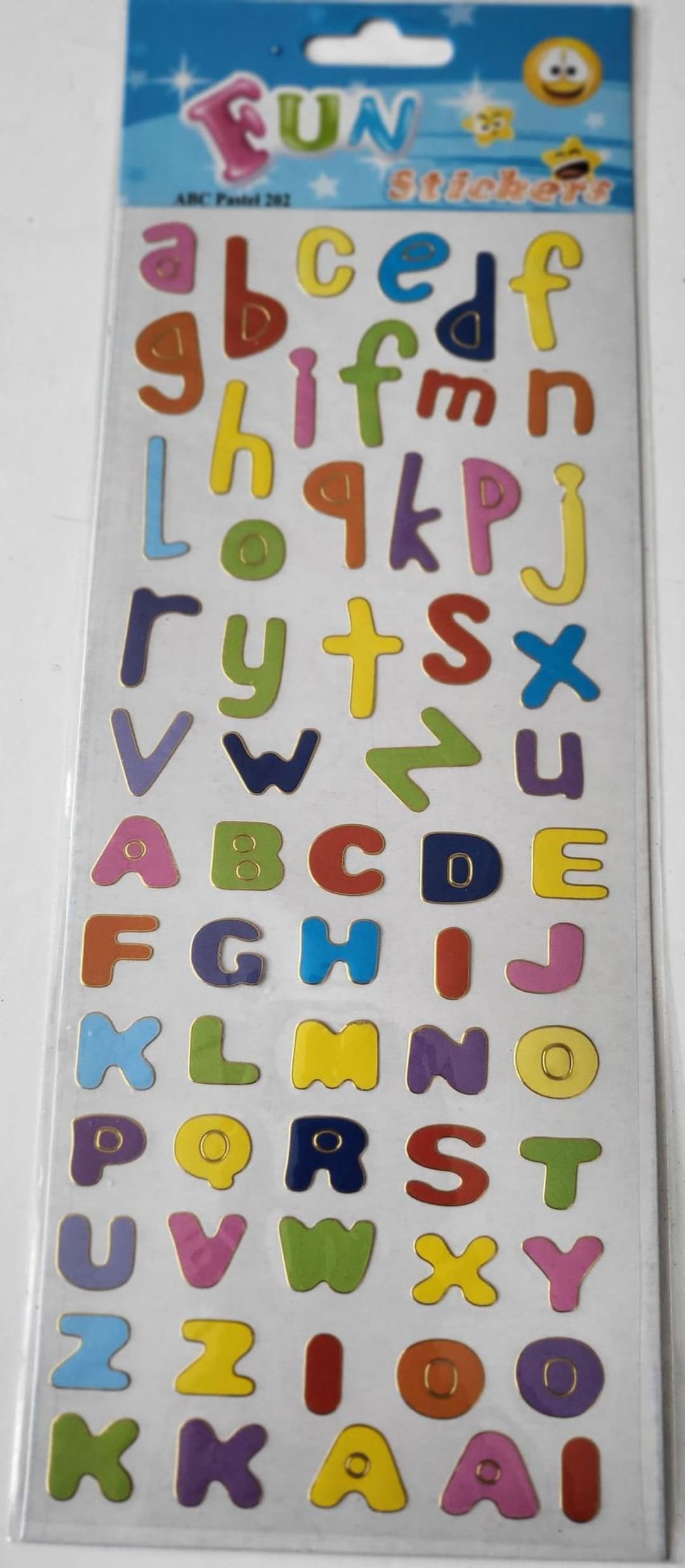 ALPHABET Capital Letters Lower Case Stickers Self Adhesive 1cm - 1.5cm ...