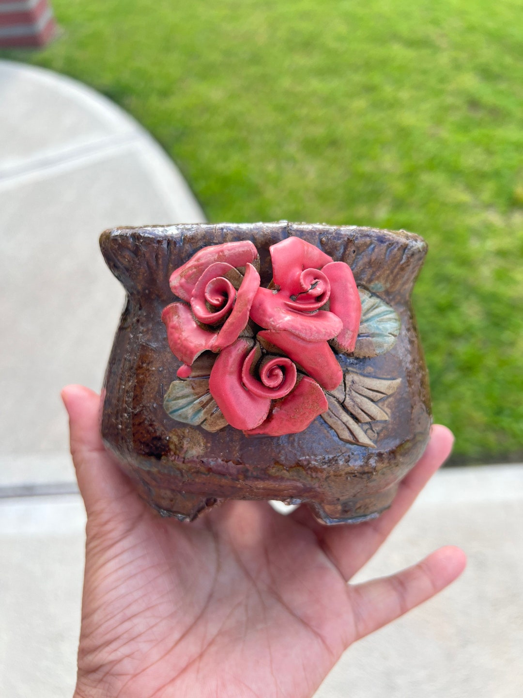 Beautiful Hand Pinched Flowerpot Ceramic Flower/succulent Pot - Etsy