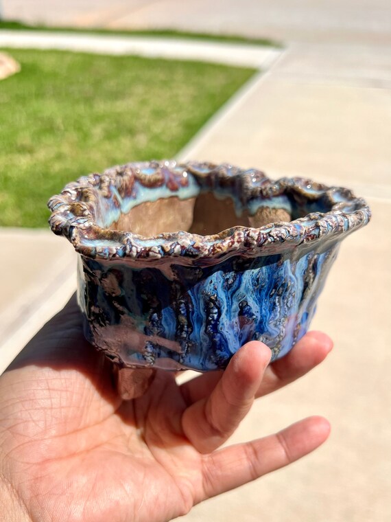 Beautiful Hand Pinched Flowerpot Ceramic Flower/succulent Pot - Etsy