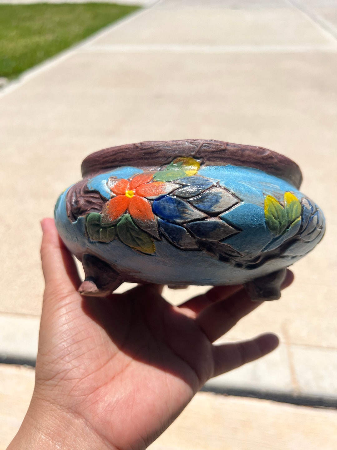 Hand Pinched Ceramic Flower Pot: Succulent Planter With Drainage - Etsy