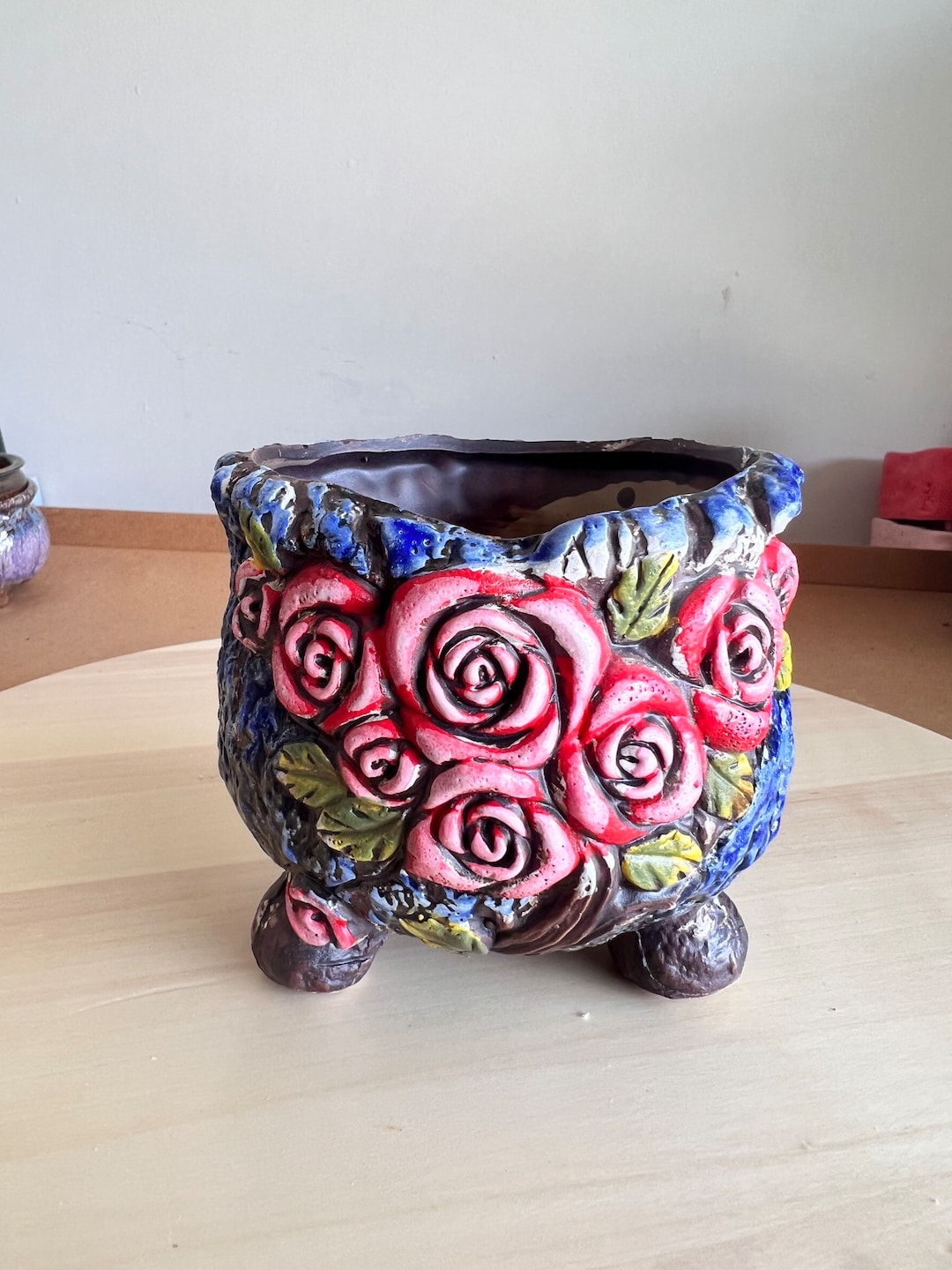 Handmade Ceramic Flower Pot: Rose Succulent Planter (4x4.5 Inches) - Etsy