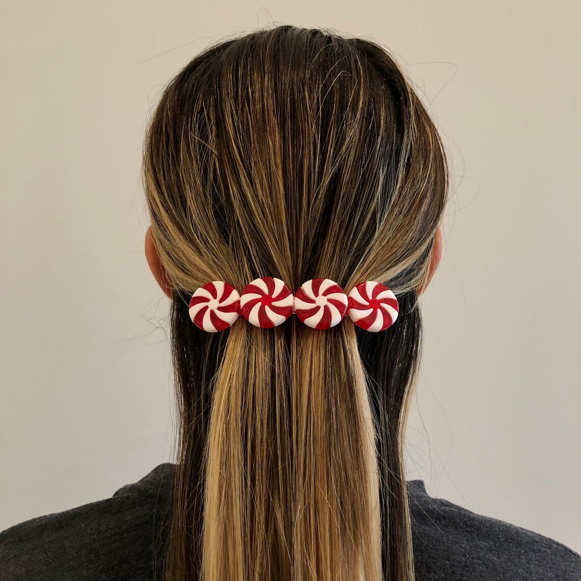 Christmas Peppermint Candy Handmade Hair Clip Barrette-large Version - Etsy
