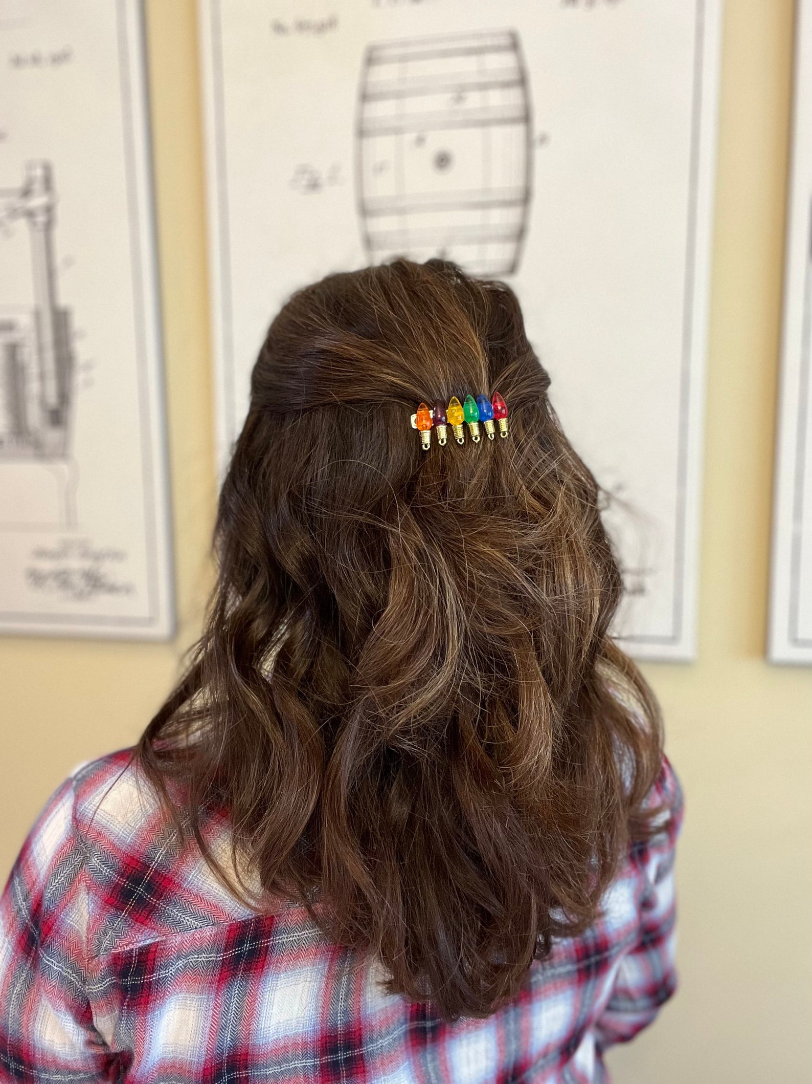 Colorful Christmas Holiday Light Hair Clip Barrette, Ugly Sweater Party ...