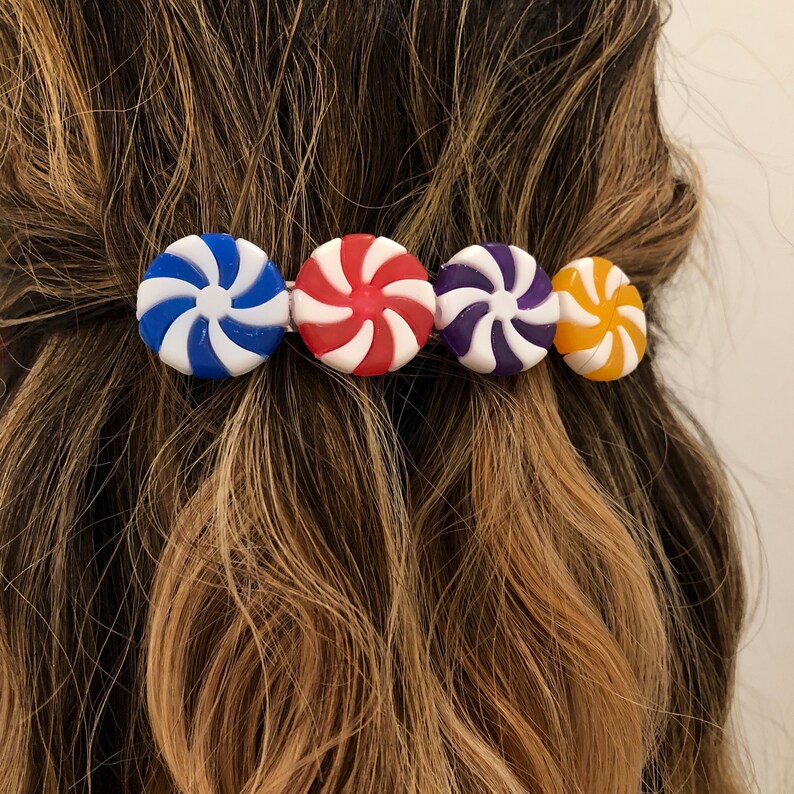 Colorful Christmas Peppermint Candy Handmade Hair Clip Barrette - Etsy