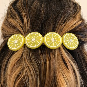 Large Lemon Slice Citrus Fruit Handmade Hair Clip Barrette - Etsy