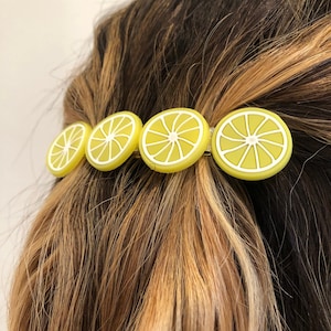 Large Lemon Slice Citrus Fruit Handmade Hair Clip Barrette - Etsy