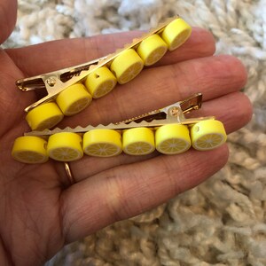 Mini Lemon Slice Citrus Fruit Handmade Hair Clip Barrettes - Etsy