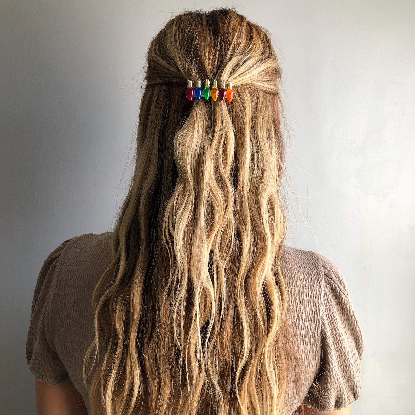 Colorful Christmas Holiday Light Hair Clip Barrette, Ugly Sweater Party ...
