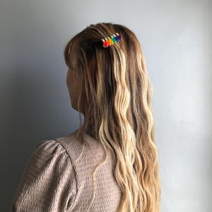 Rainbow Christmas Holiday Light Hair Clip Barrette, Ugly Sweater Party ...