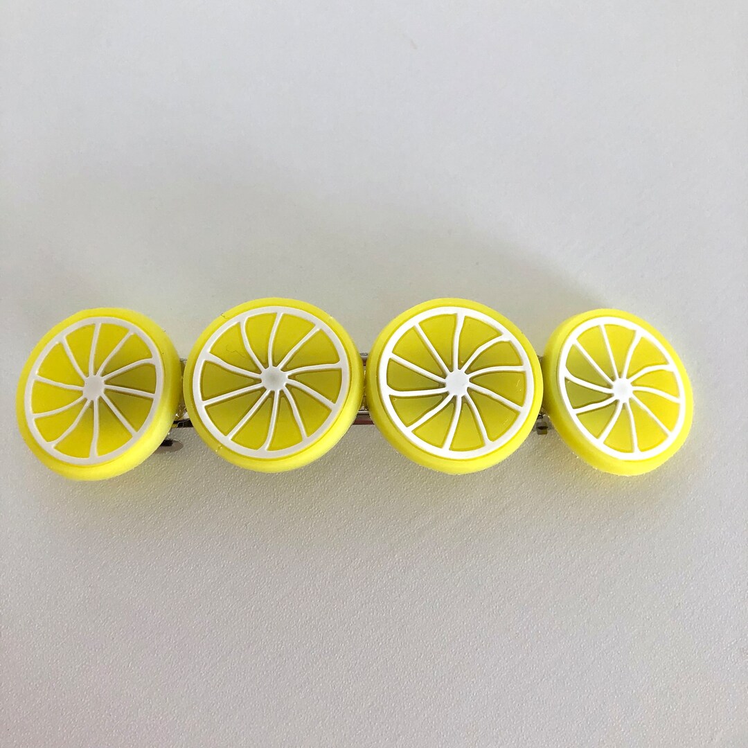 Large Lemon Slice Citrus Fruit Handmade Hair Clip Barrette - Etsy