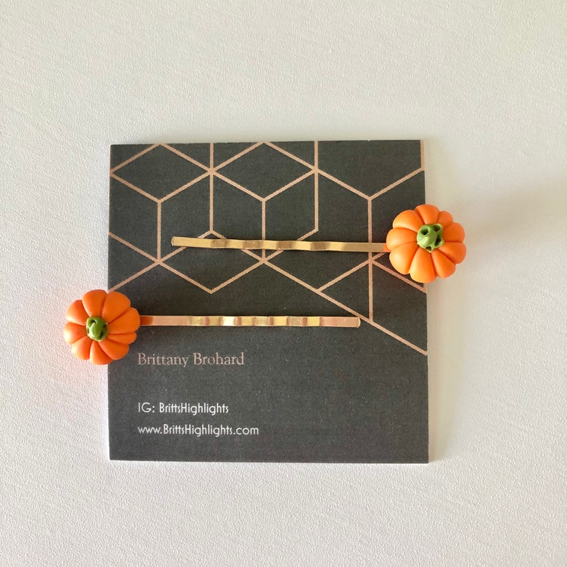 Pumpkin Handmade Hair Pins Fall Hair Clips Pumpkin - Etsy