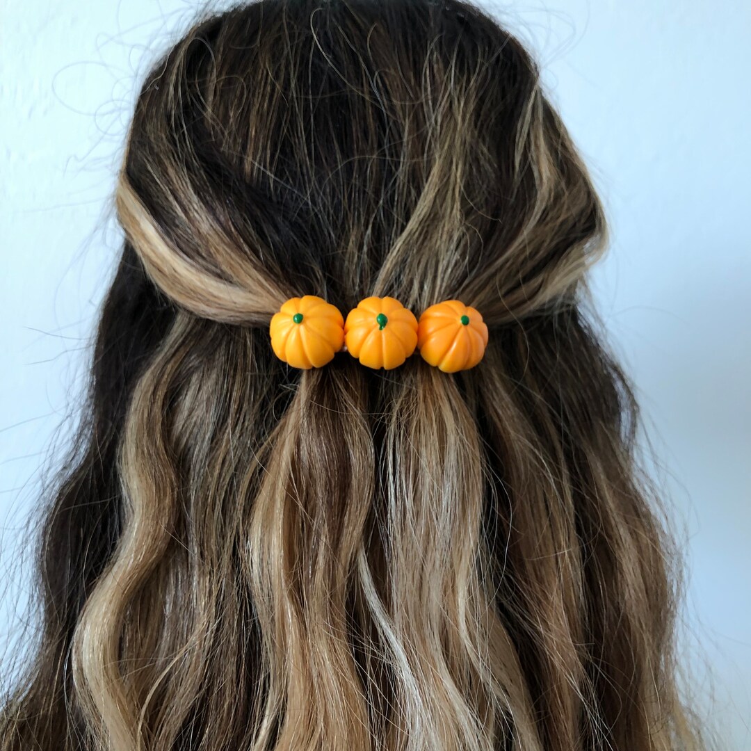 Handmade Large Pumpkin Hair Clip: Fall French Barrette - Etsy