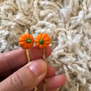 Pumpkin Handmade Hair Pins Fall Hair Clips Pumpkin - Etsy