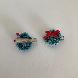 Holiday Christmas Wreath Hair Clips Barrettes, Winter Hair Accessory - Etsy