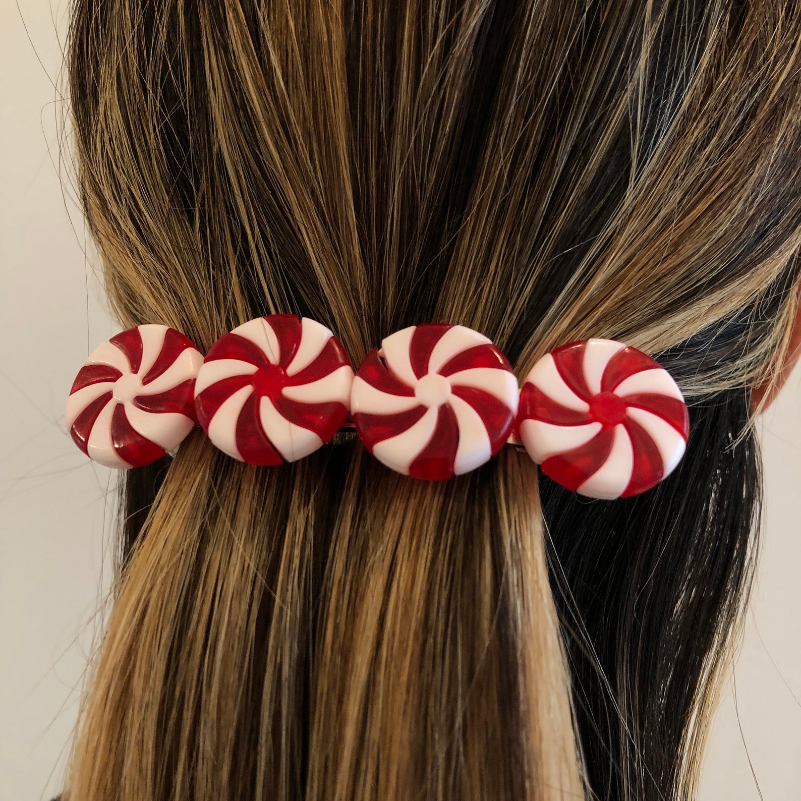 Christmas Peppermint Candy Handmade Hair Clip Barrette-large Version - Etsy