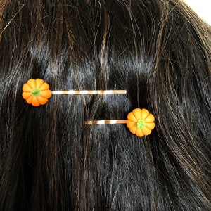 Pumpkin Handmade Hair Pins Fall Hair Clips Pumpkin - Etsy