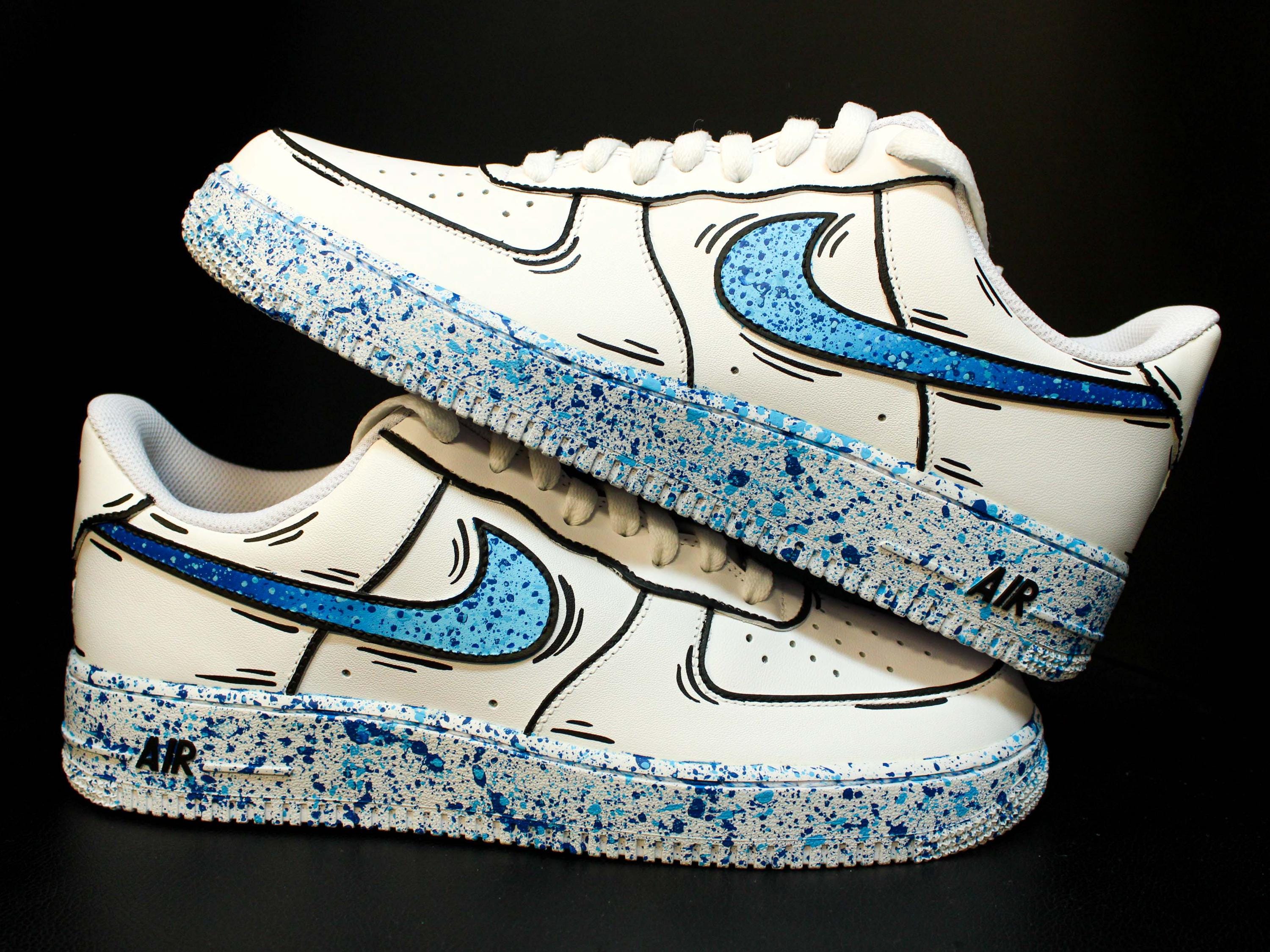 Custom AF1 Sneakers With Color Splash / Simple Custom Sneakers ...