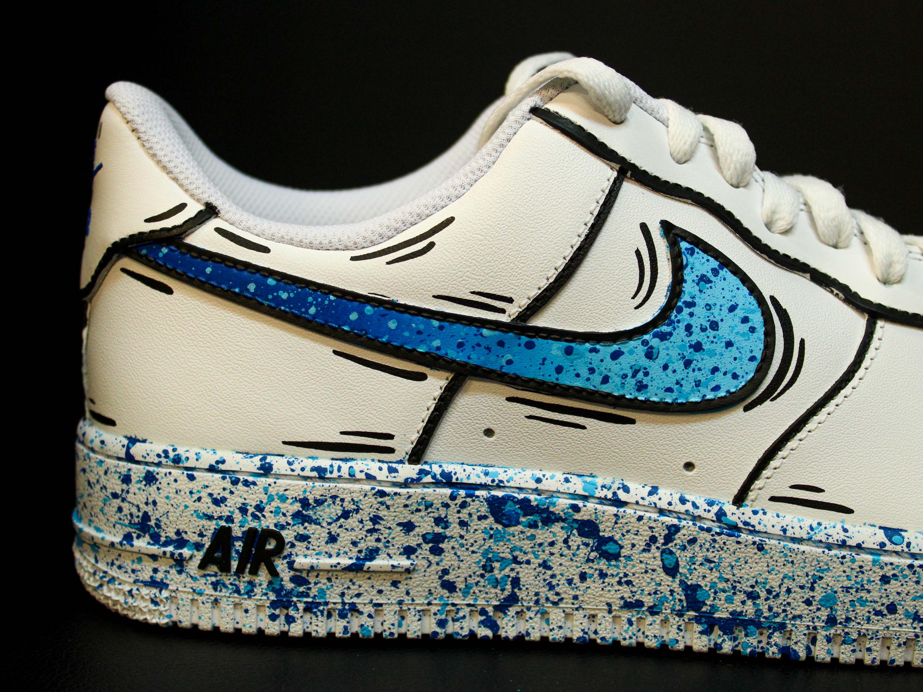 Custom AF1 Sneakers With Color Splash / Simple Custom Sneakers ...