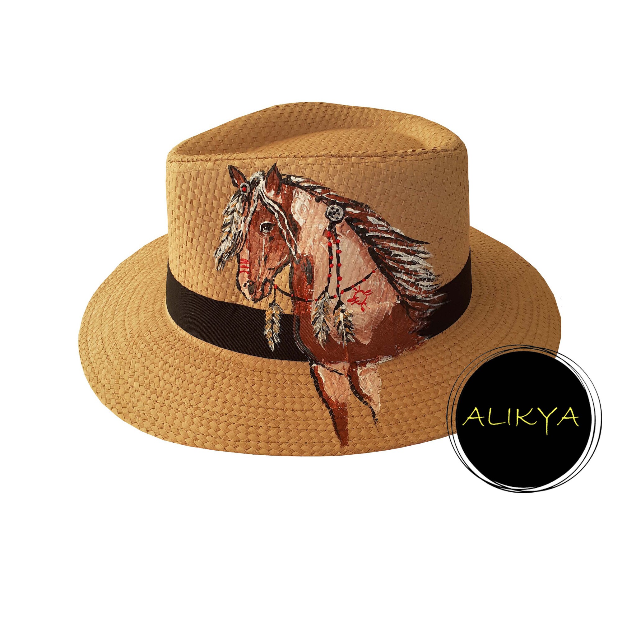 Hand Painted Horse Hat-colorful Animals Hats-traditional Mexican Hat ...